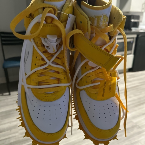Off-White | Shoes | Offwhite Yellow And White Hightop Sneakers | Poshmark